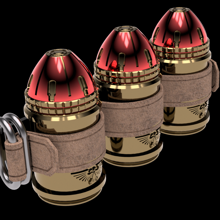 3D Printable Bolter Rifle 3xBullet Holder Upgrade by John Bernhardt