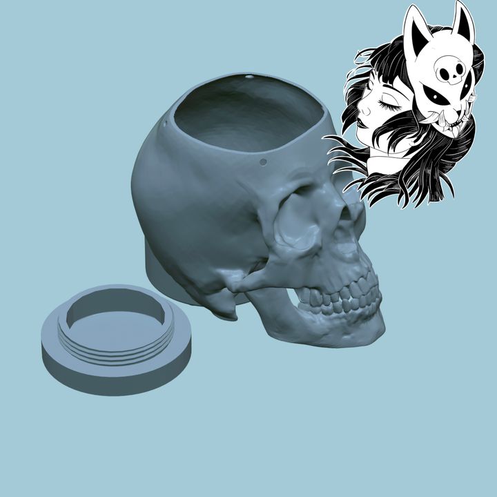 3D Printable KG Customs & Creations Hanging Skull Planter / Skull Pot ...