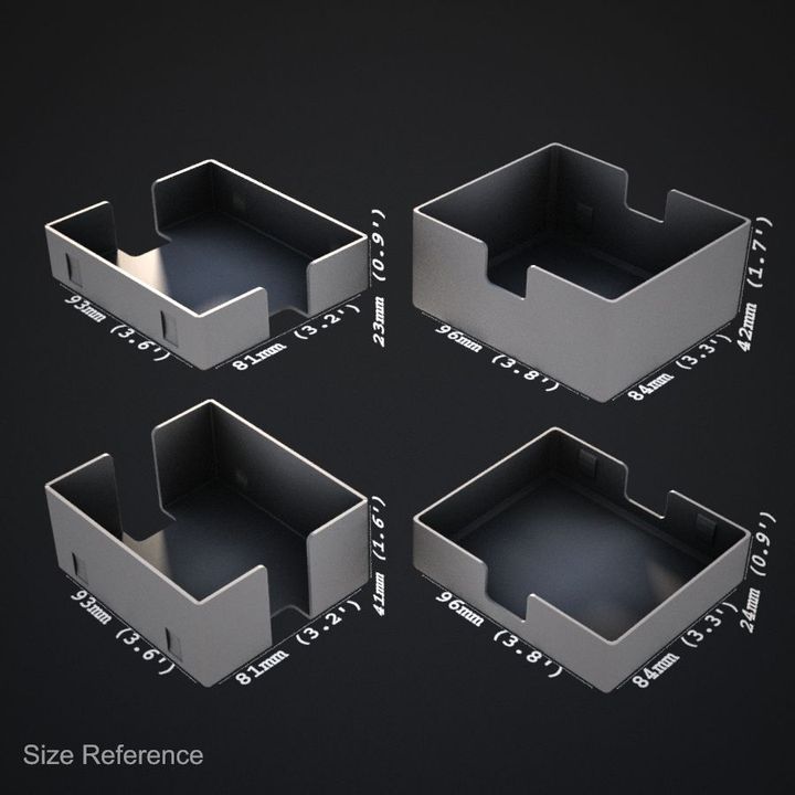 3D Printable Small Card Case 76x88mm by TableTopMinis
