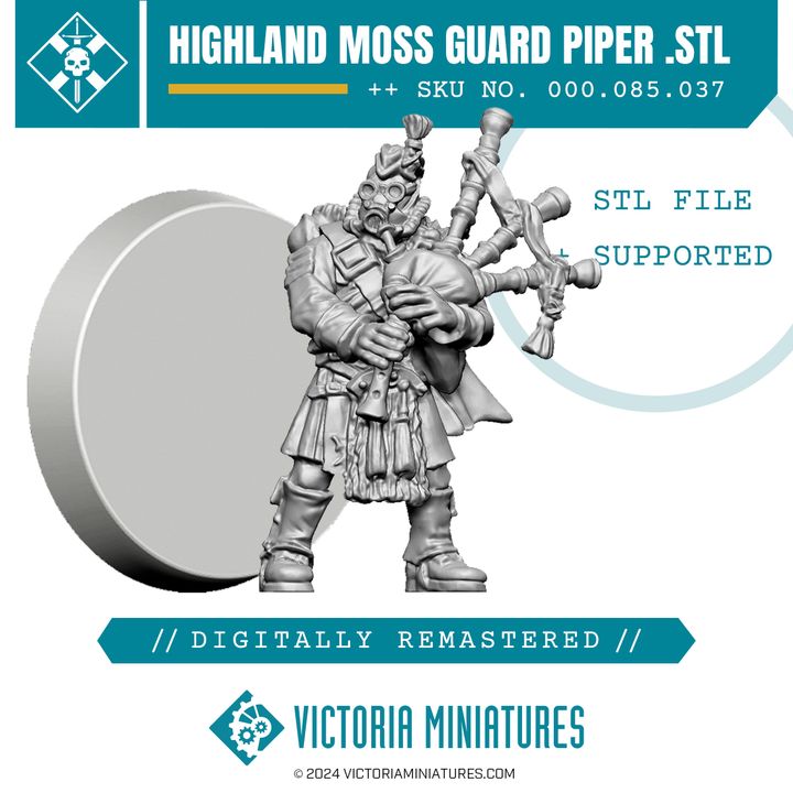 3D Printable Highland Moss Guard Piper by Victoria