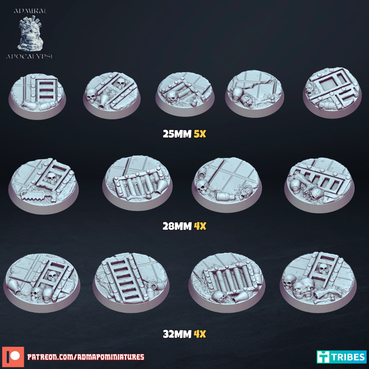 3D Printable Mad Lab Bases (Pre-supported) by Admiral Apocalypse