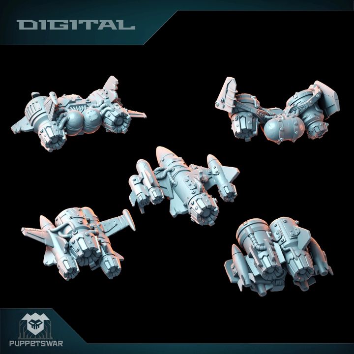 3D Printable Orc Rocket Packs by Puppetswar Miniatures