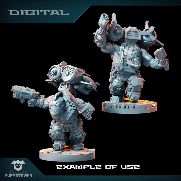 3D Printable Orc Rocket Packs by Puppetswar Miniatures