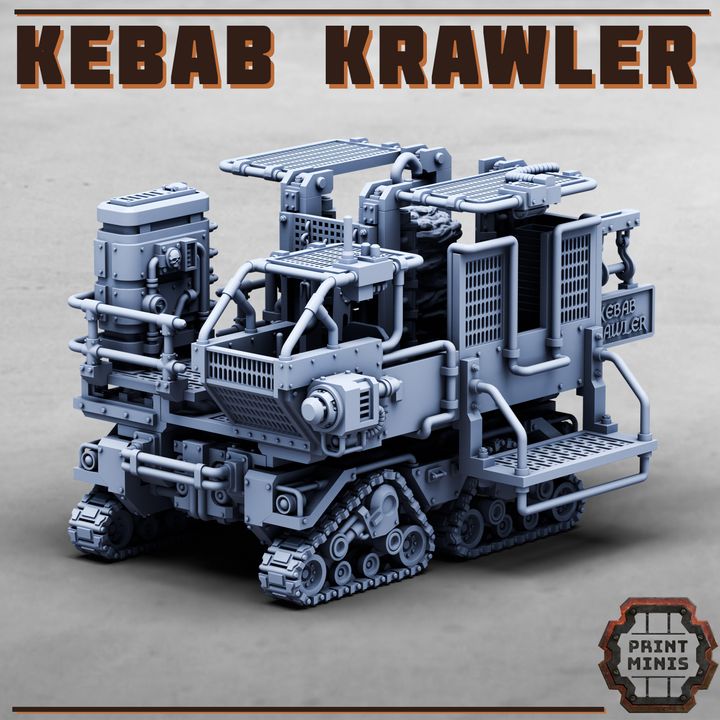 3D Printable The Kebab Krawler w/ Chef by Print Minis