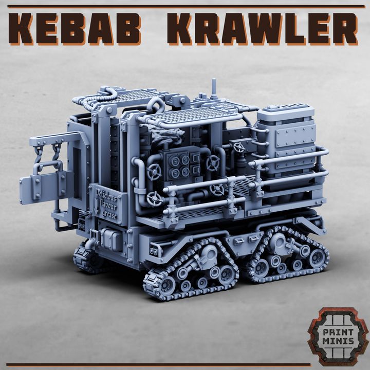 3D Printable The Kebab Krawler w/ Chef by Print Minis