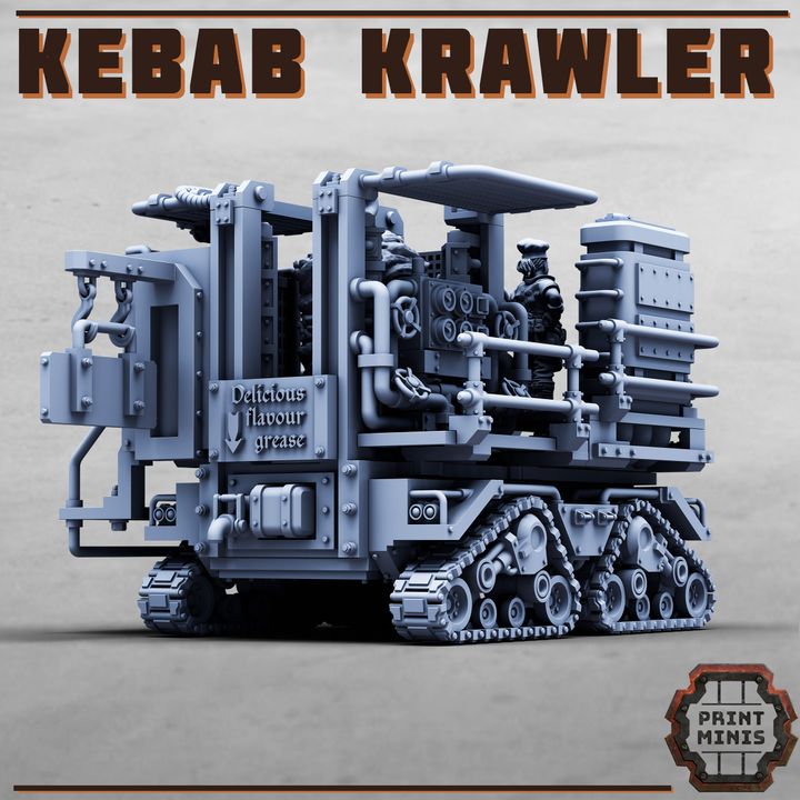 3D Printable The Kebab Krawler w/ Chef by Print Minis