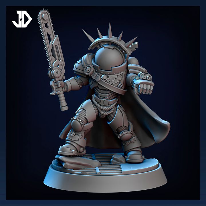 3D Printable Captain in Gravity Armor by JD miniatures