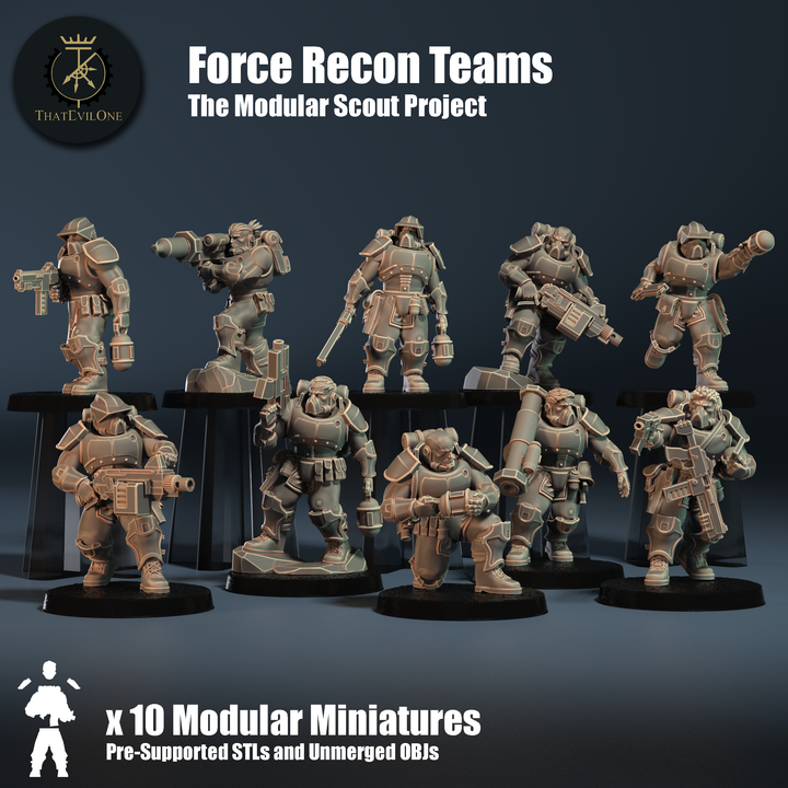 3D Printable Modular Scout Force Recon - Presupported by ThatEvilOne