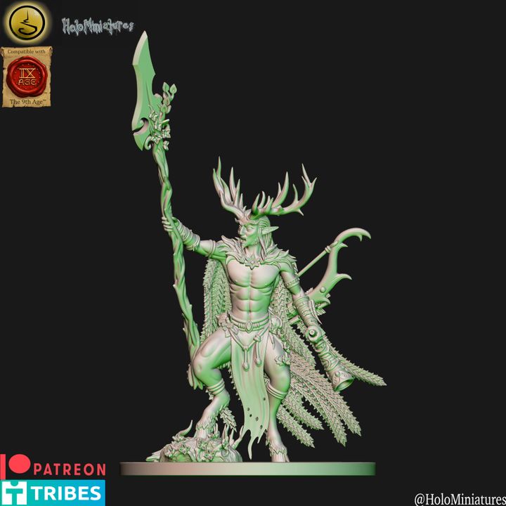 3D Printable Wood Elves King (elf) by HoloMiniatures