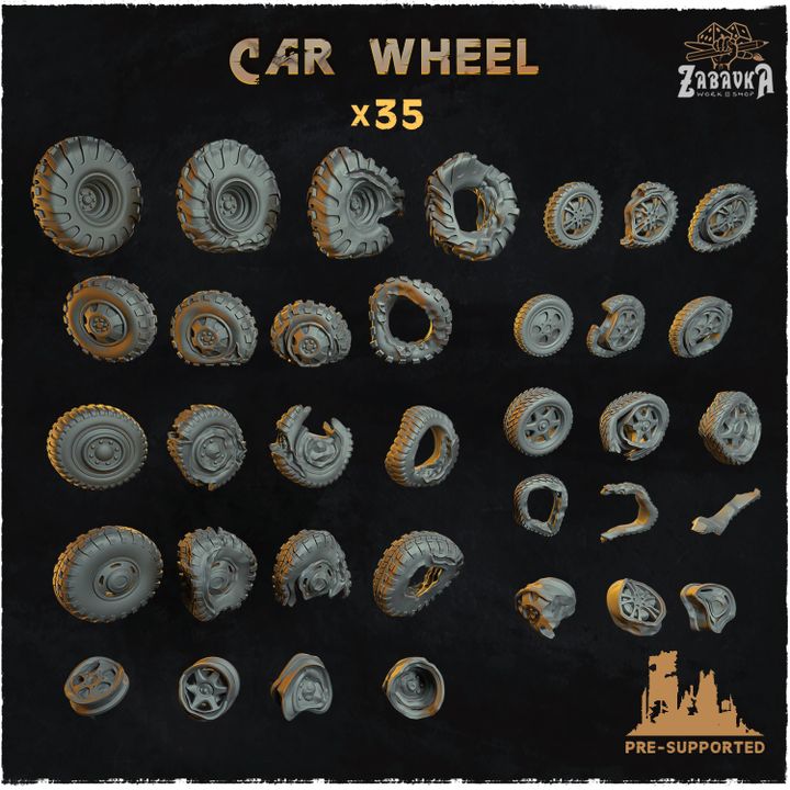 3D Printable Car wheel - Basing Bits 2.0 by Zabavka Workshop
