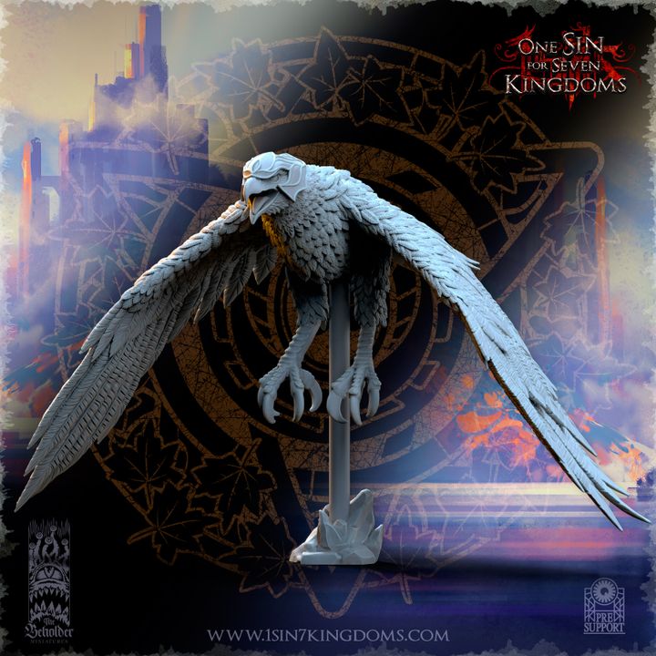 3D Printable Silvermoor Elves Royal Eagles by The Beholder Miniatures