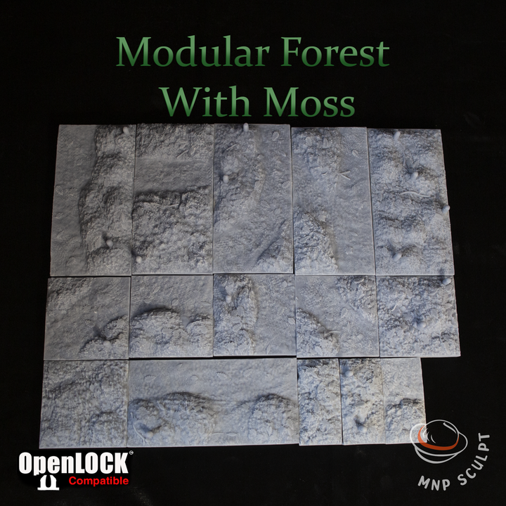 3D Printable Modular Forest With Moss by MNP Sculpt