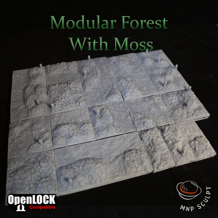 3D Printable Modular Forest With Moss by MNP Sculpt