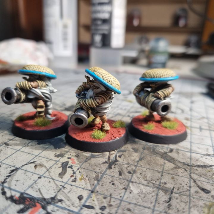 3D Printable Firebeards - Asian dwarf with cannons by Mysterious Stew