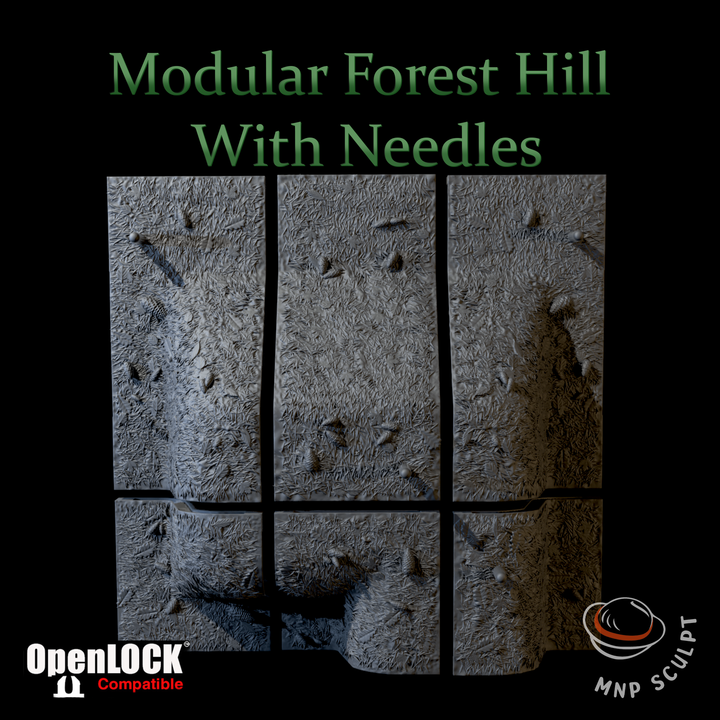3D Printable Modular Forest Hill With Needles by MNP Sculpt
