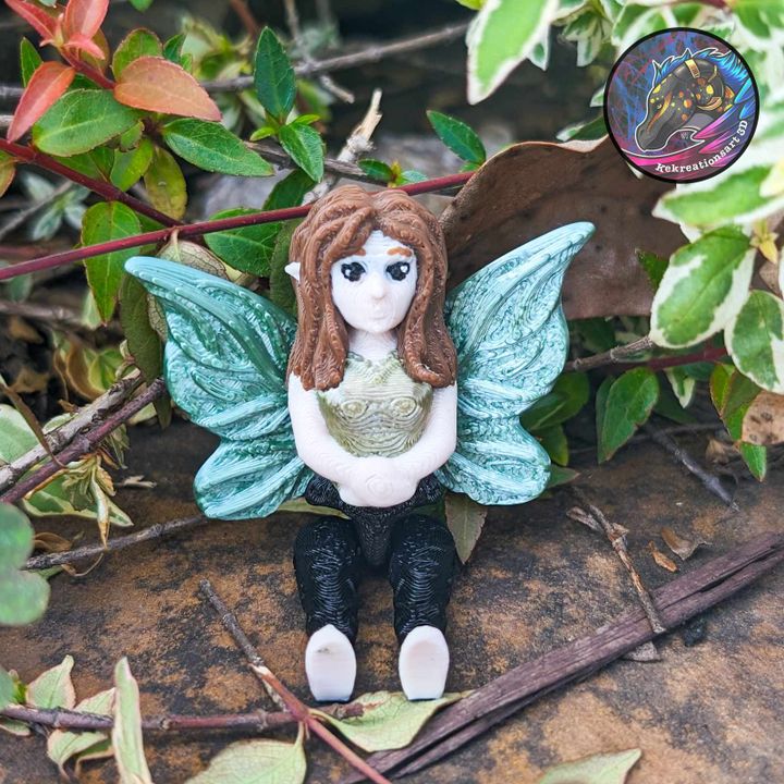 3D Printable Flexi Mini Fairy and Tiny Fairy Keychain by Kirsten M