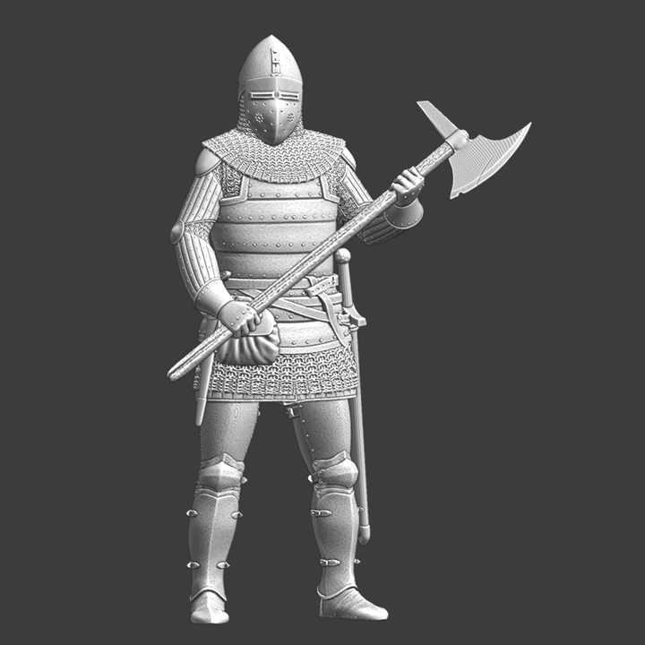 3D Printable Late medieval knight with great axe by Northern Crusades ...