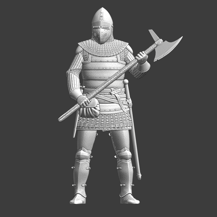 3D Printable Late medieval knight with great axe by Northern Crusades ...
