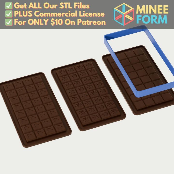 3D Printable Chocolate Bar Mold Pattern for Making Silicone Molds ...