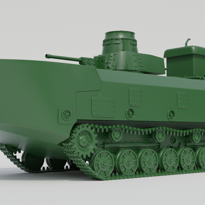3D Printable Type 3 Ka-Chi Amphibious Medium Tank +2 Tankmen (Japan ...