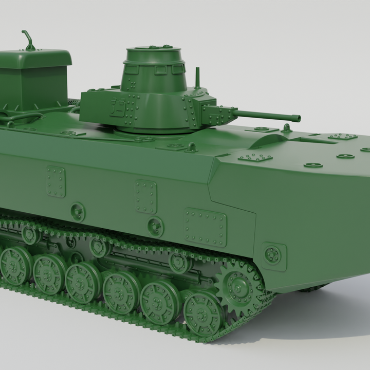 3D Printable Type 3 Ka-Chi Amphibious Medium Tank +2 Tankmen (Japan ...