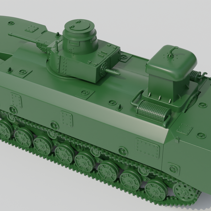 3D Printable Type 3 Ka-Chi Amphibious Medium Tank +2 Tankmen (Japan ...