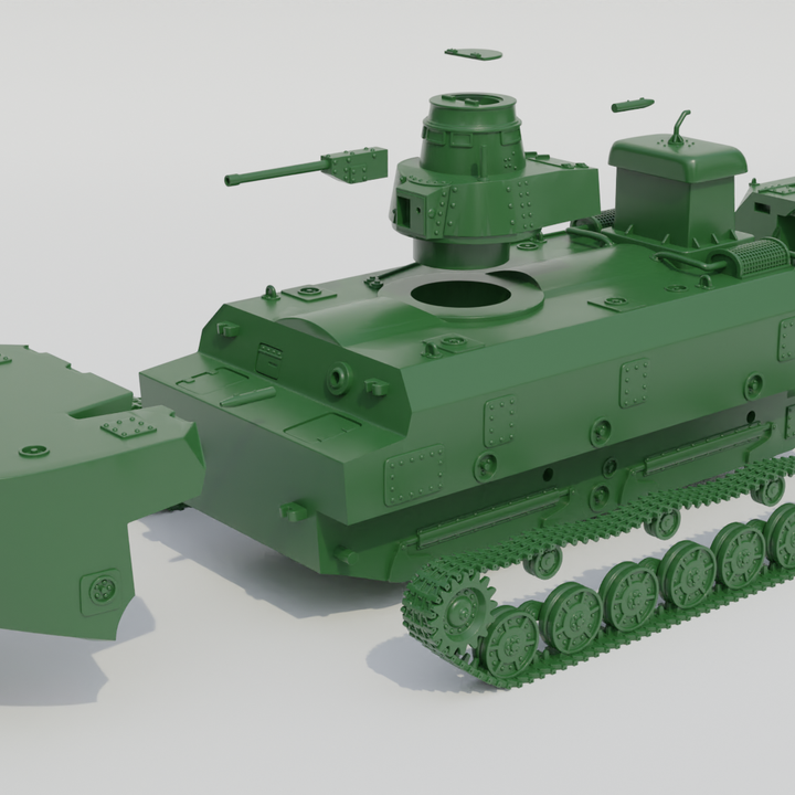 3D Printable Type 3 Ka-Chi Amphibious Medium Tank +2 Tankmen (Japan ...