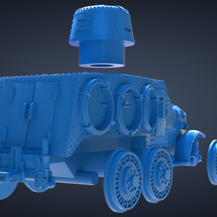 3D Printable Type 93 So-Mo armored railroad car - Sumida (6x6) + 2 ...