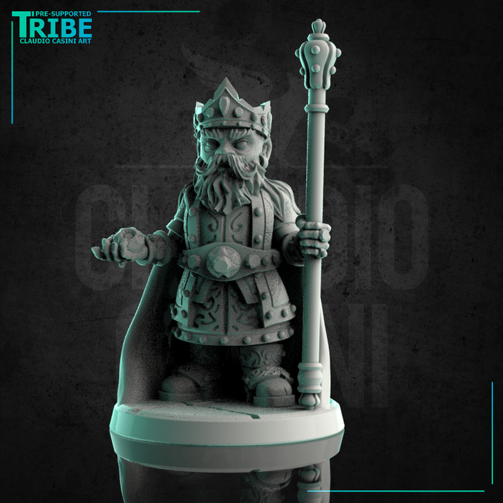3D Printable (0213) Male halfling hobbit king with a scepter and a ...