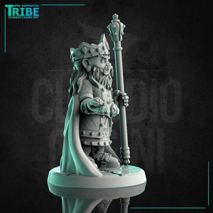 3D Printable (0213) Male halfling hobbit king with a scepter and a ...