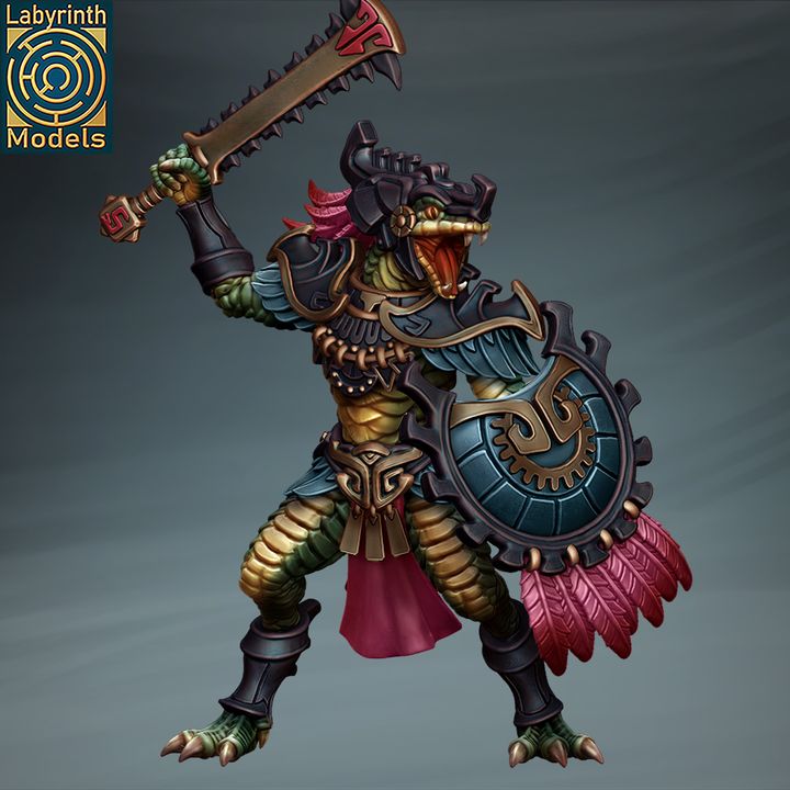 3D Printable Naga Warriors kit - 32mm scale by Labyrinth Models