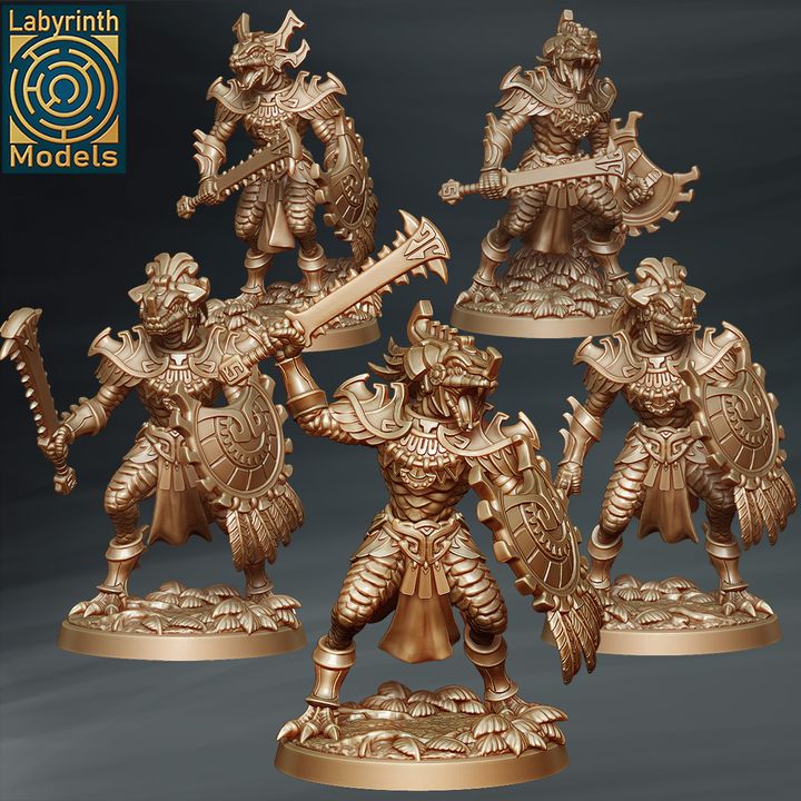 3D Printable Naga Warriors kit - 32mm scale by Labyrinth Models