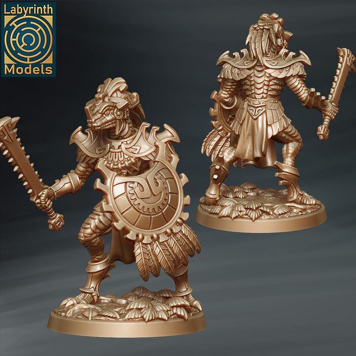 3D Printable Naga Warriors kit - 32mm scale by Labyrinth Models