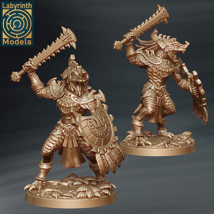3D Printable Naga Warriors kit - 32mm scale by Labyrinth Models
