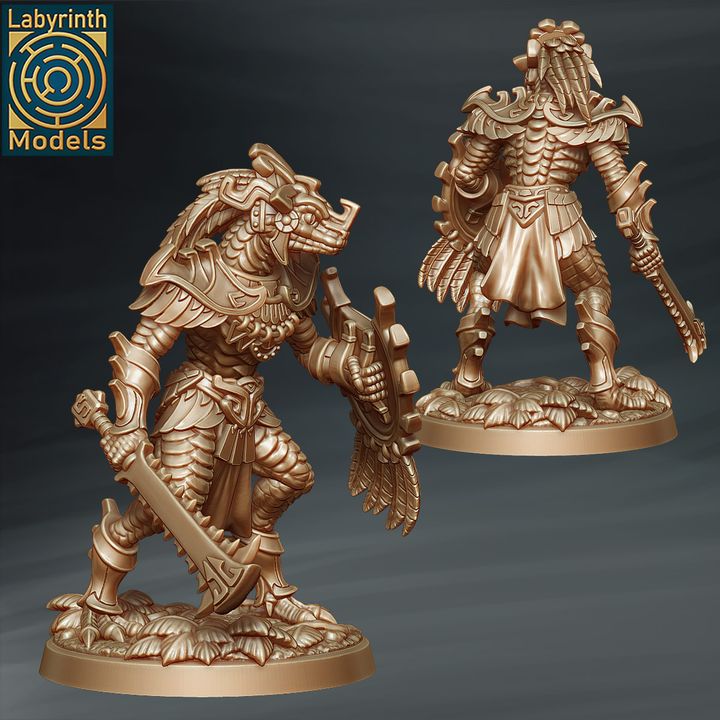 3D Printable Naga Warriors kit - 32mm scale by Labyrinth Models