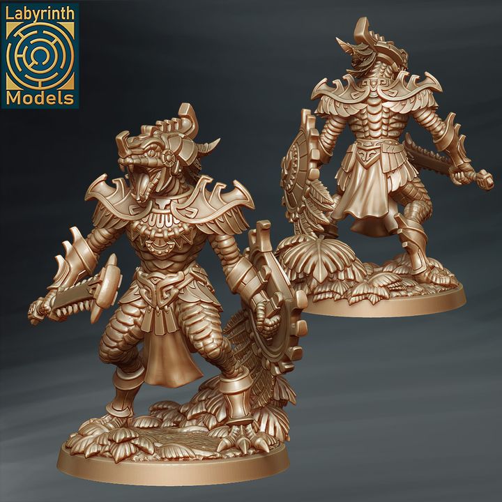 3D Printable Naga Warriors kit - 32mm scale by Labyrinth Models