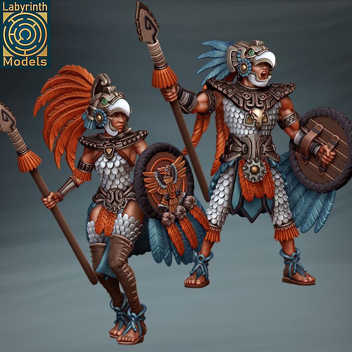 3D Printable Aztlan Dynasty Vol. 1 - 32mm scale by Labyrinth Models