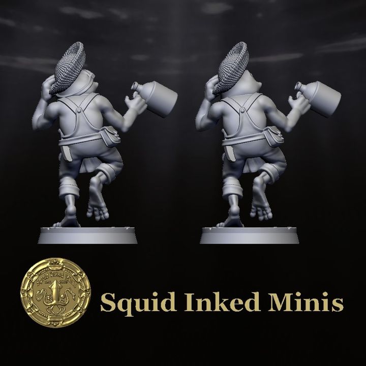 3D Printable Craw Diddy Daddy Grung Bard on the Jug by Squid Inked Minis