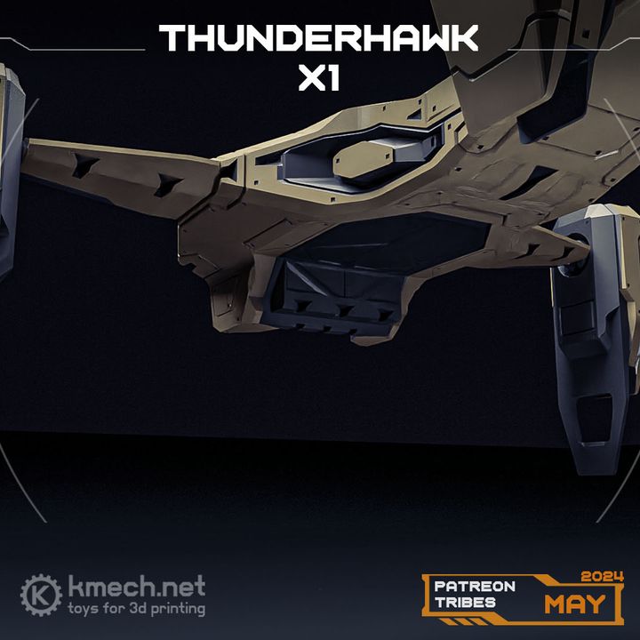 3D Printable THUNDERHAWK aircraft by Kmech
