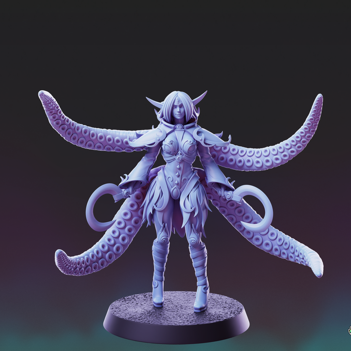 3D Printable Elf Eldritch Cultist - Pose 1 + Pinups by PSMiniatures