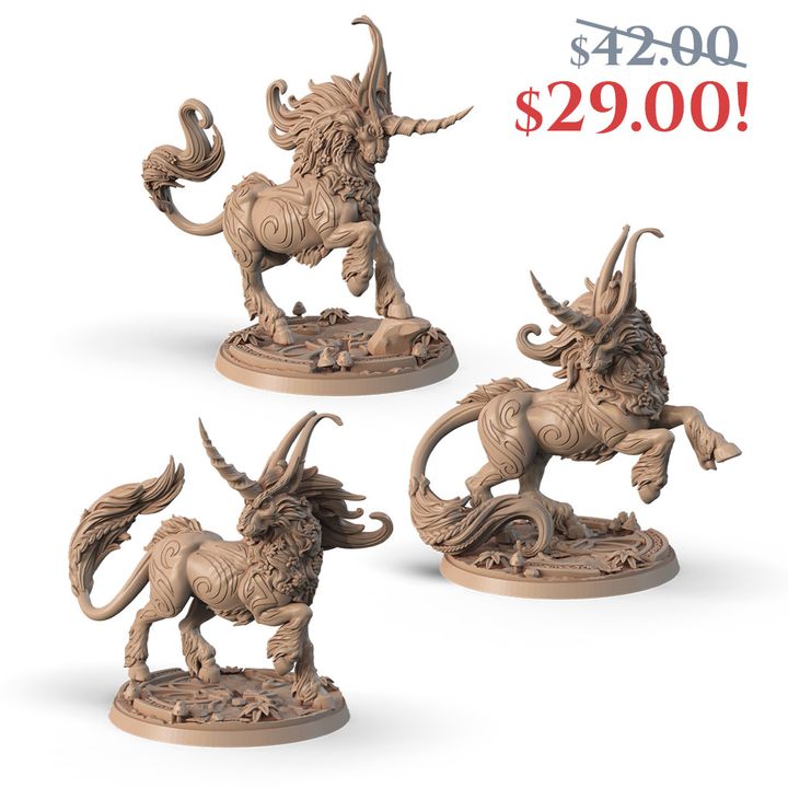 3D Printable Battle Unicorns Set by Signum Workshop