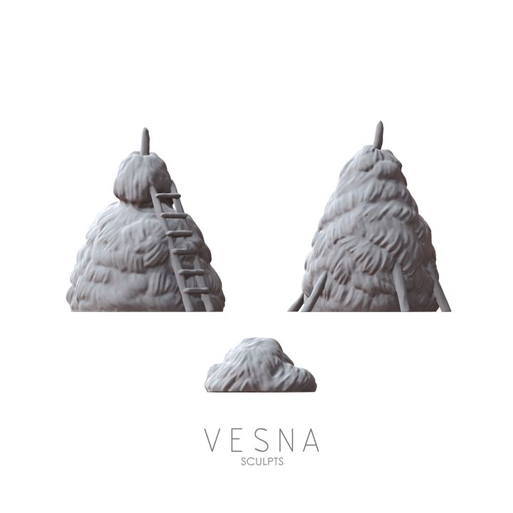 3D Printable EUROPEAN HAYSTACKS PACK by VESNA SCULPTS