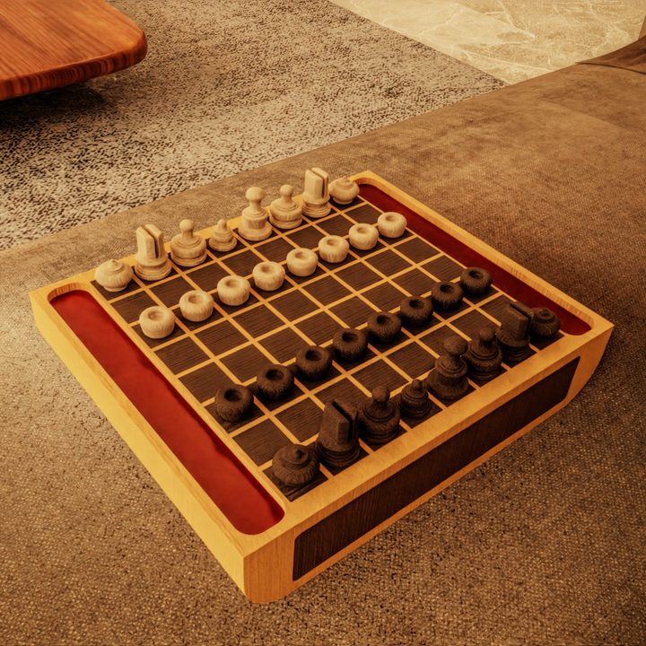 3D Printable Mak-ruk Board Game by Lazy Bear