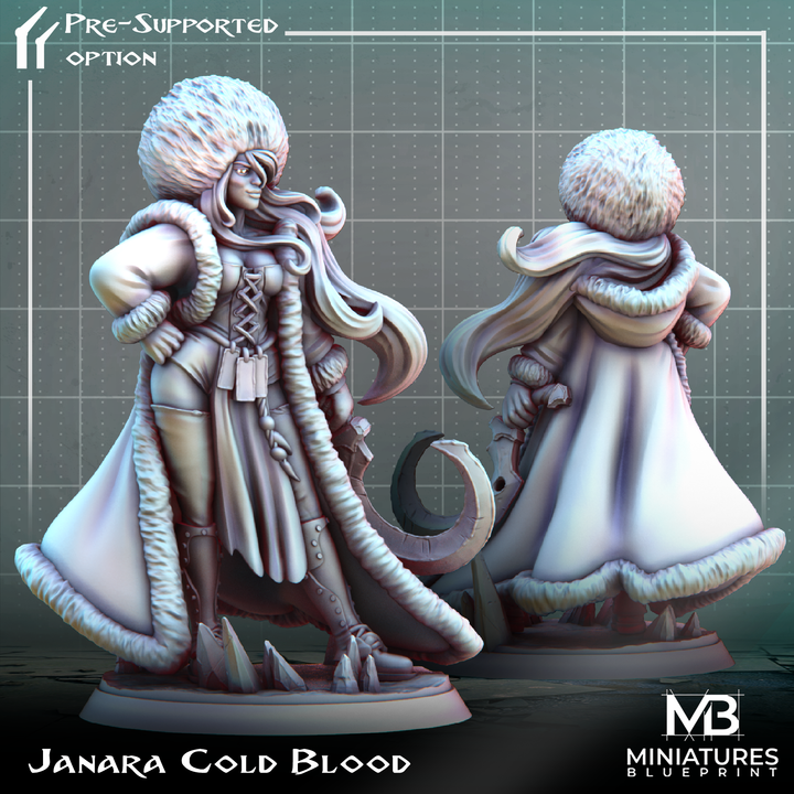 3D Printable Janara Cold Blood - Unlikely Alliance by Miniatures Blueprint