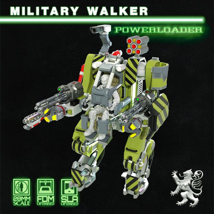 3D Printable Military Walker Powerloader by 2nd Dynasty