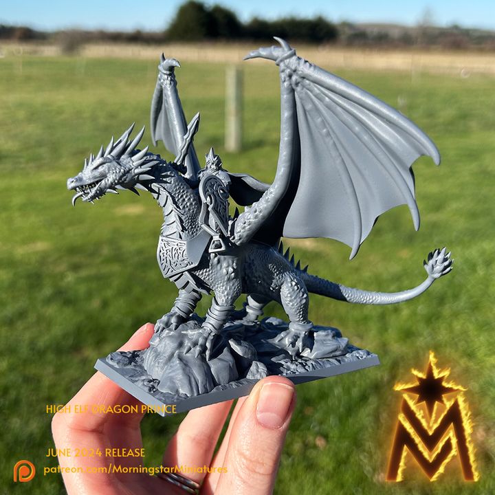 3D Printable High Elf Dragon Prince | Presupported Miniature by ...
