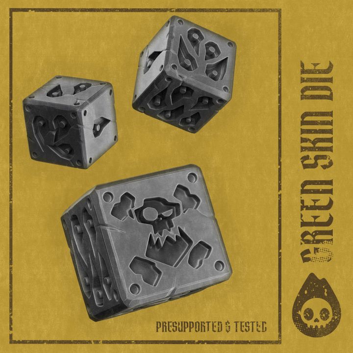 3D Printable Green Skin Die by Magic Bird Workshop