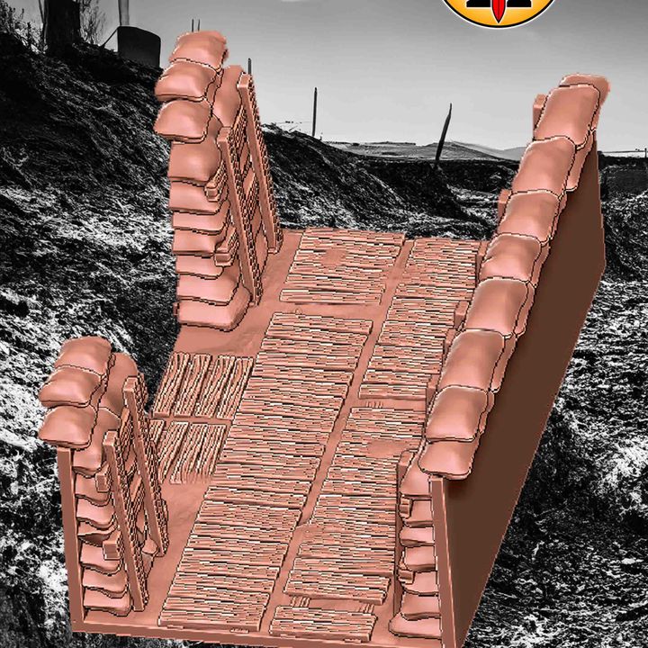 3D Printable Trench Bundle 1 by Skirmish Tabletop Terrain