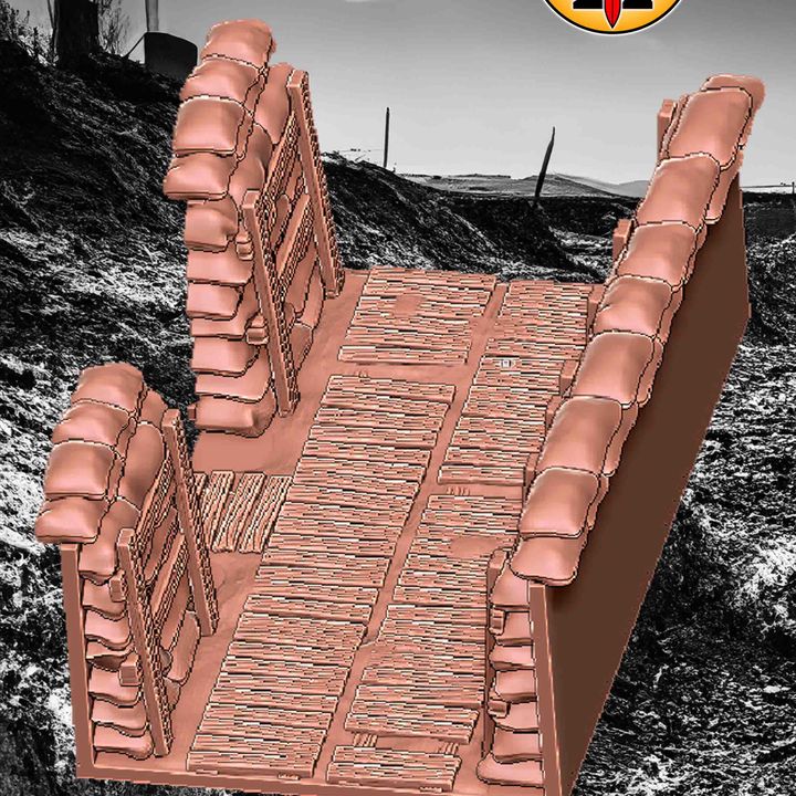 3D Printable Trench Bundle 1 by Skirmish Tabletop Terrain