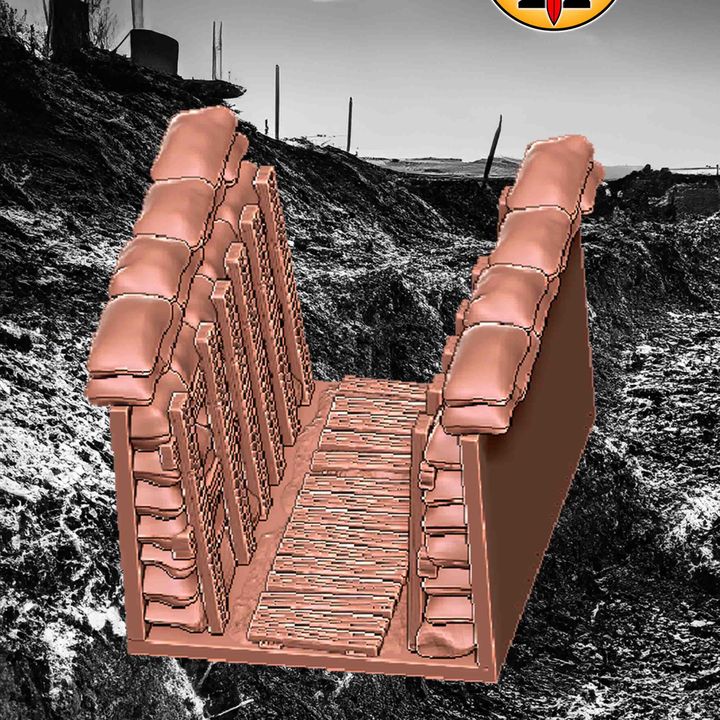 3D Printable Trench Bundle 1 by Skirmish Tabletop Terrain